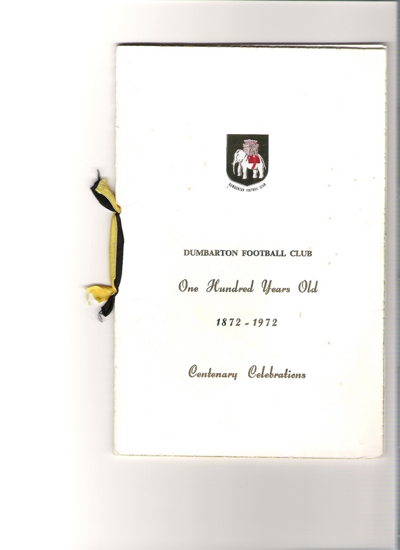 Dumbarton FC Centenary Dinner Menu – THE DEMOCRAT